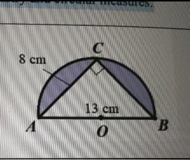 Solved determine area shaded region using trigonometry and | Chegg.com