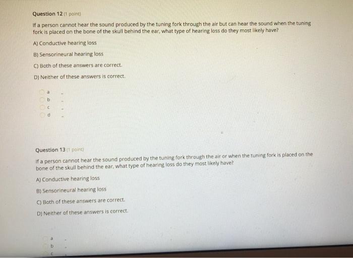 Solved Question 12 point) If a person cannot hear the sound | Chegg.com