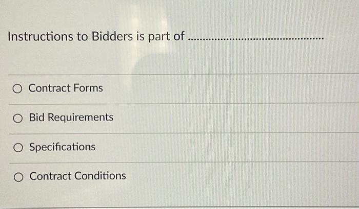Solved Instructions to Bidders is part of Contract Forms Bid | Chegg.com