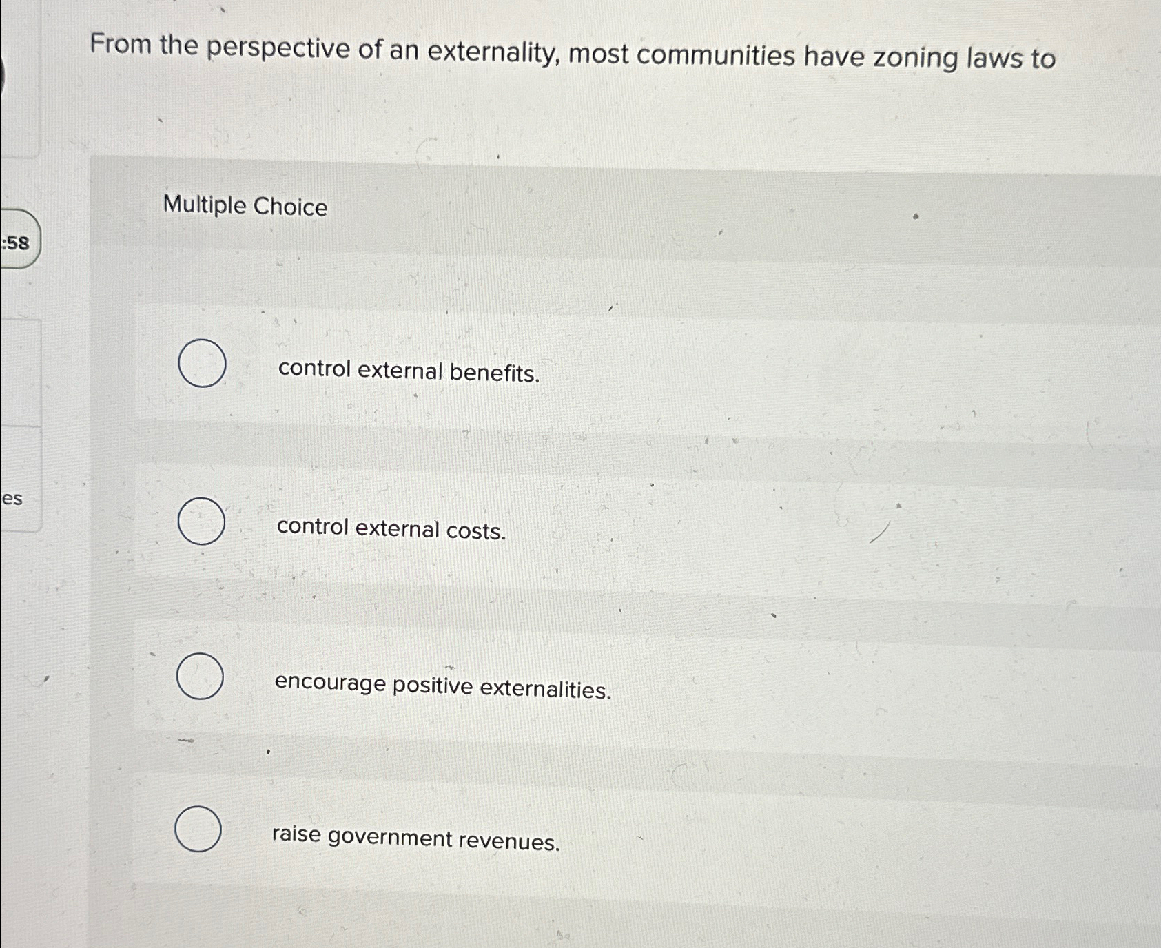 Solved From the perspective of an externality, most | Chegg.com