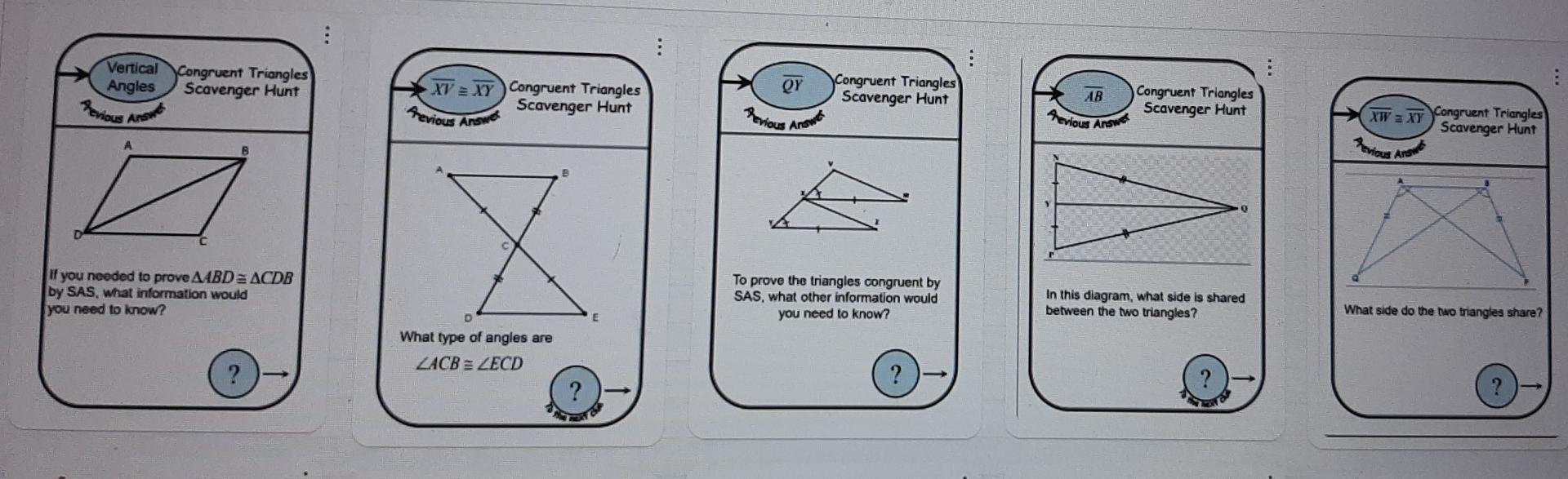 4. Congruent Triangles Scavenger Hunt ООО ANSWER | Chegg.com