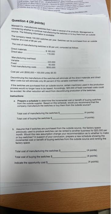 Solved ve is ienct hire poytuk Question 4 (20 points) | Chegg.com