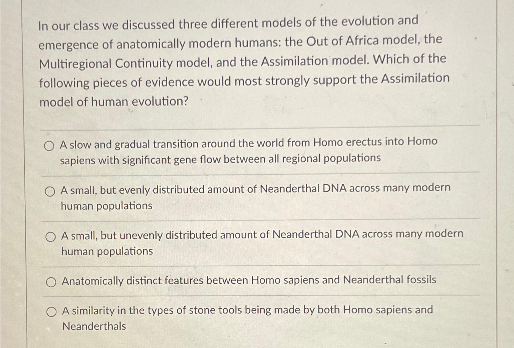 Solved In our class we discussed three different models of | Chegg.com