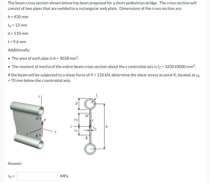 Solved The beam cross section shown below has been proposed | Chegg.com