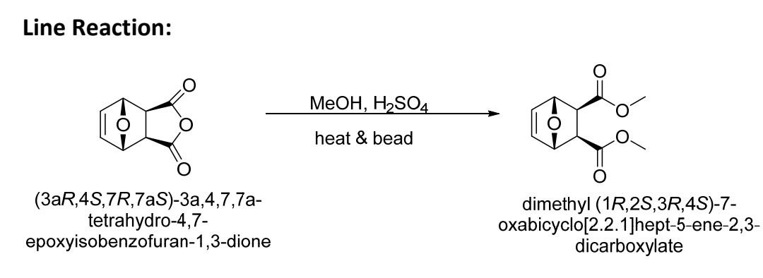 Solved Line Reaction: MeOH, H2SO4 heat & bead | Chegg.com