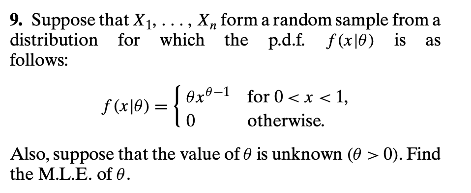 Solved Suppose that X1,...,Xn form a random sample from a | Chegg.com
