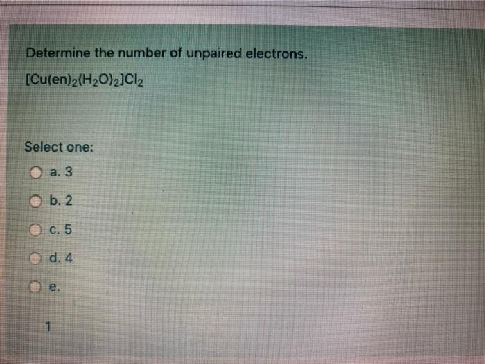 Solved Determine the number of unpaired electrons. | Chegg.com