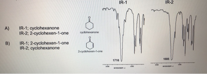 Solved IR-1 IR-2 A) IR-1; cyclohexanone IR-2; | Chegg.com