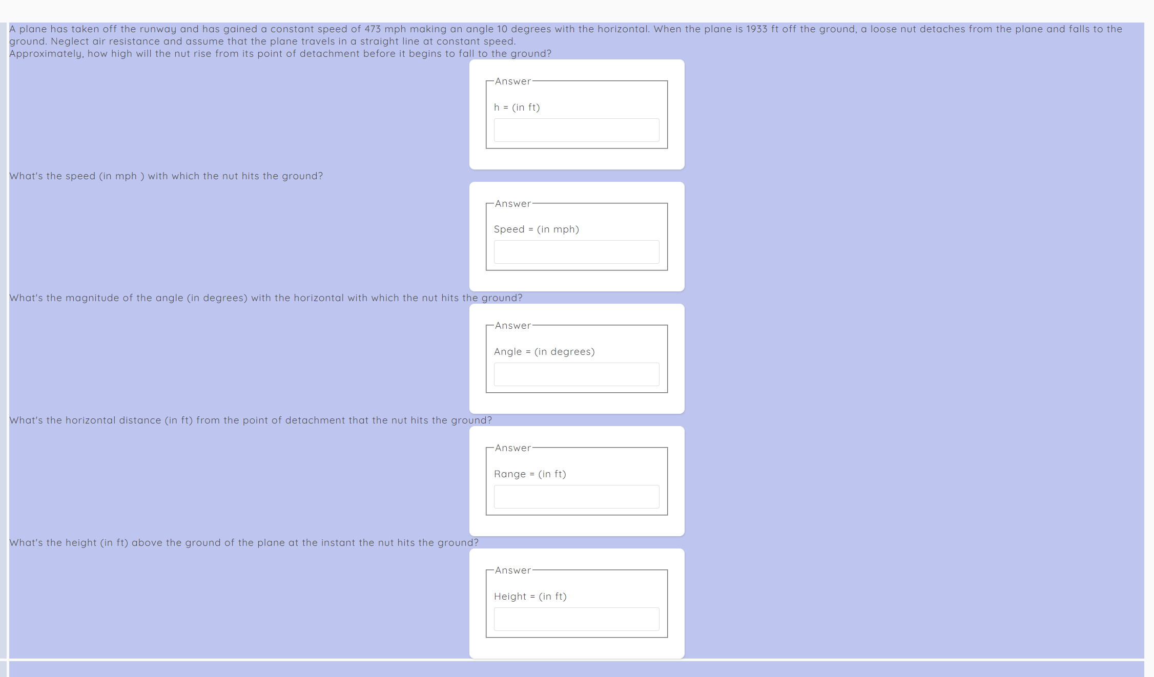 Solved ground. Neglect air resistance and assume that the | Chegg.com