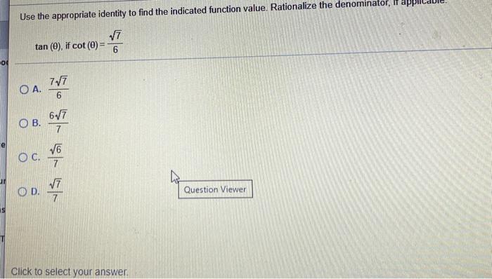 Solved Use the appropriate identity to find the indicated | Chegg.com