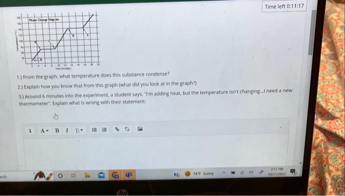 Solved 1.) From the graph, what temperature does this | Chegg.com
