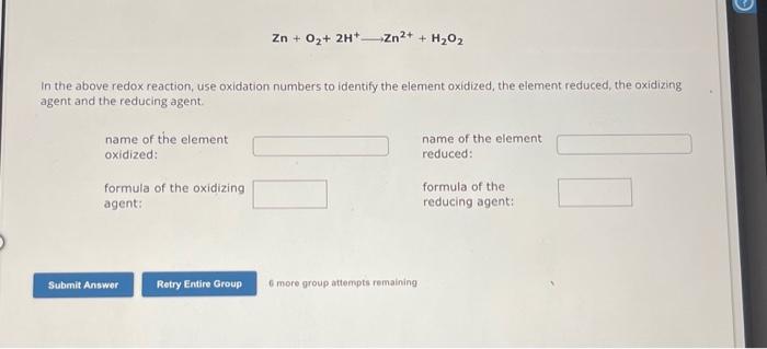 Solved Sn2++ClO3−+H2O→ClO4−+Sn+2H+ In the above redox | Chegg.com
