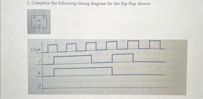 Solved 1. Complete the following timing diagram for the | Chegg.com