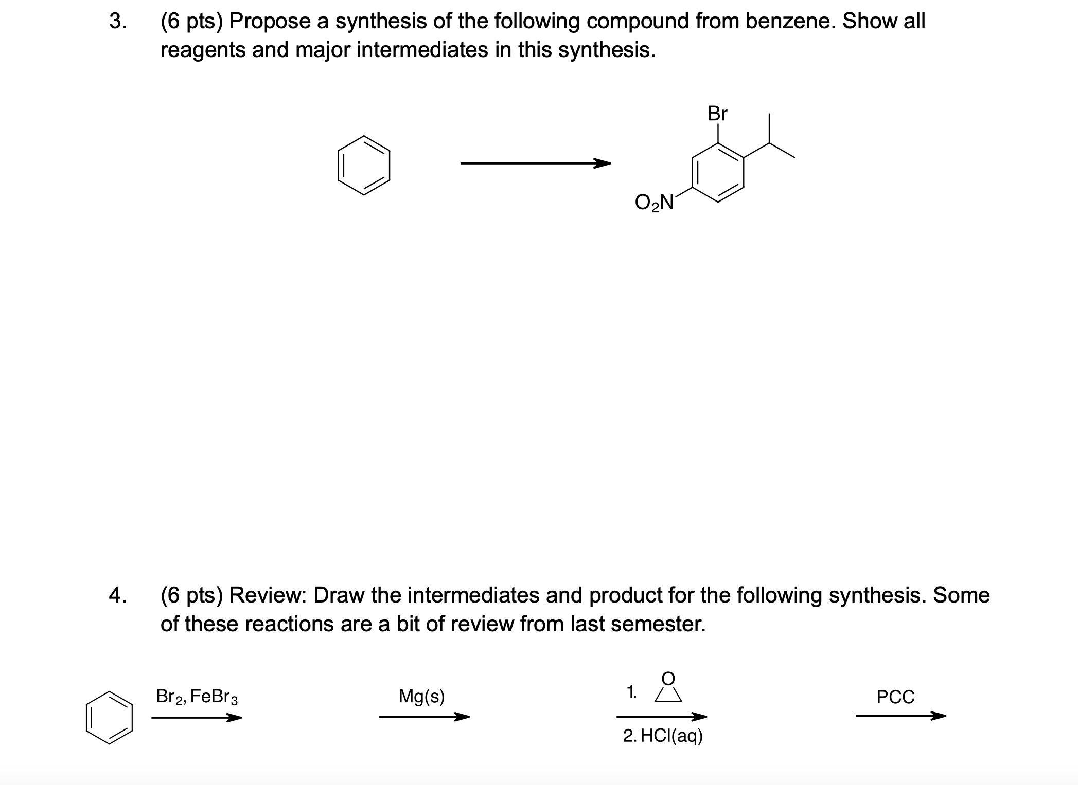 Solved (6 ﻿pts) ﻿Propose a synthesis of the following | Chegg.com