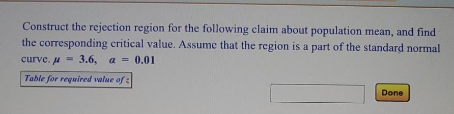 Solved Construct the rejection region for the following | Chegg.com
