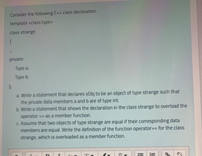 Solved Consider the following C++ class declaration: | Chegg.com