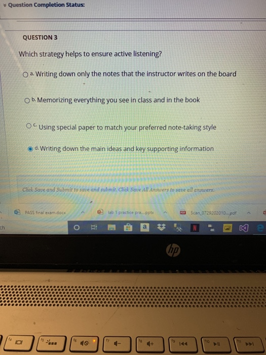 Solved Question Completion Status: QUESTION 3 Which strategy | Chegg.com