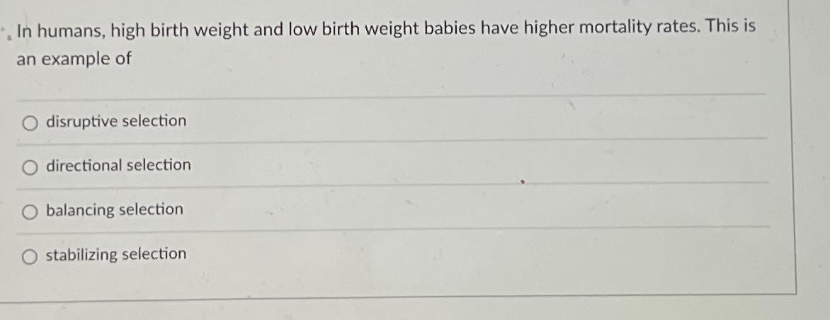 Solved In humans, high birth weight and low birth weight | Chegg.com