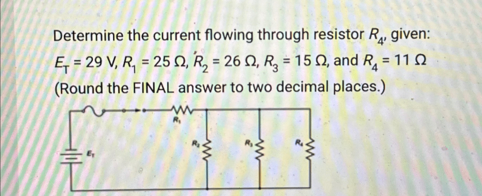 Solved Determine the current flowing through resistor R4, | Chegg.com