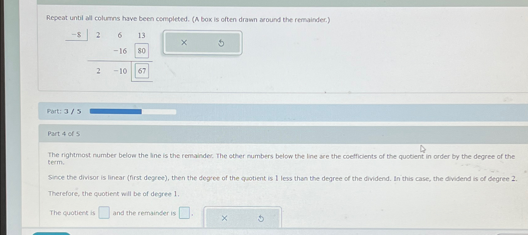 Repeat until all columns have been completed. (A box | Chegg.com