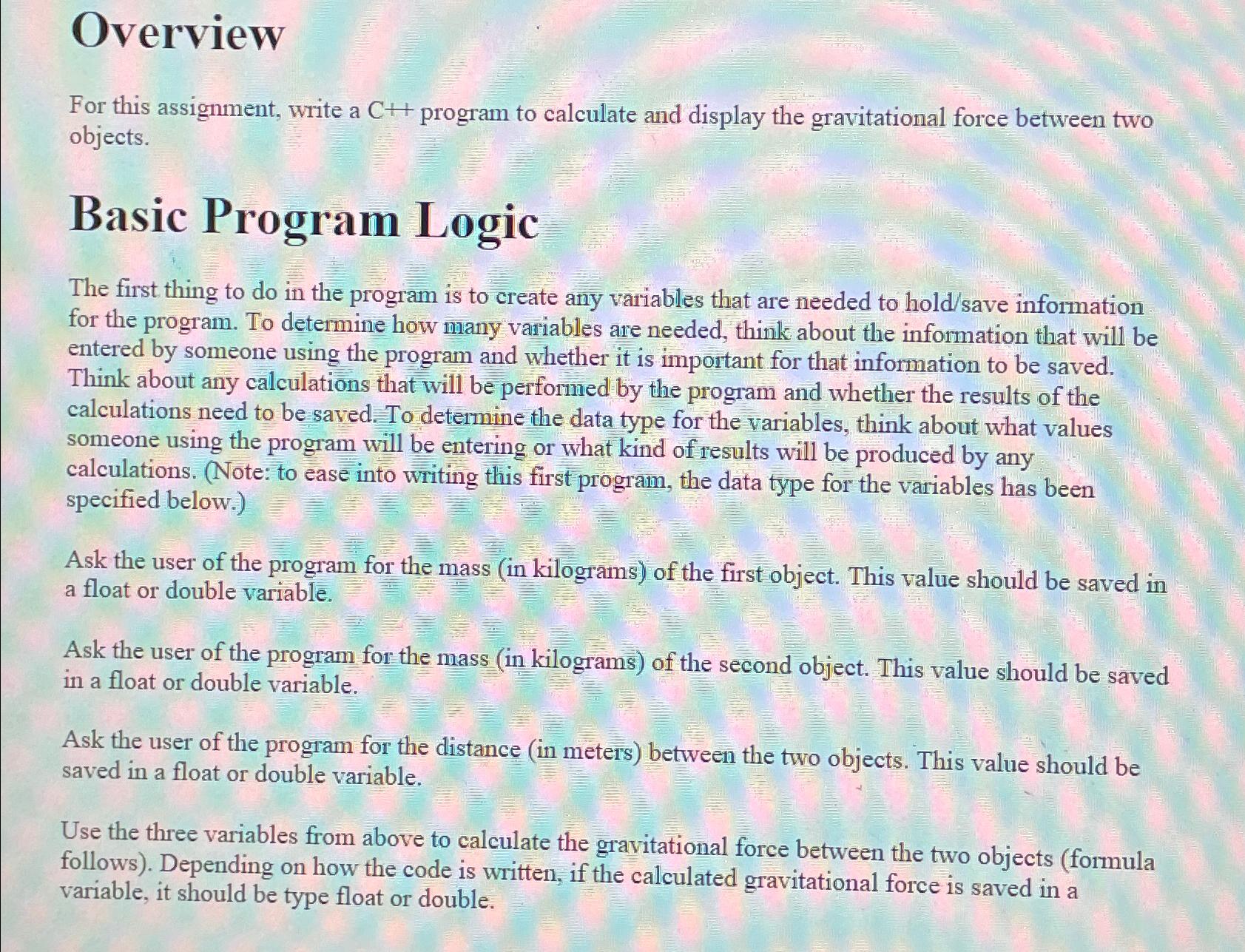 Solved Overviewfor This Assignment Write A C ﻿program To