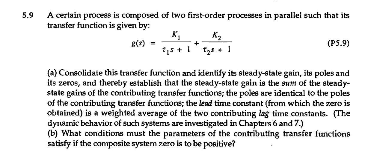 Solved 5.9 ﻿A certain process is composed of two first-order | Chegg.com