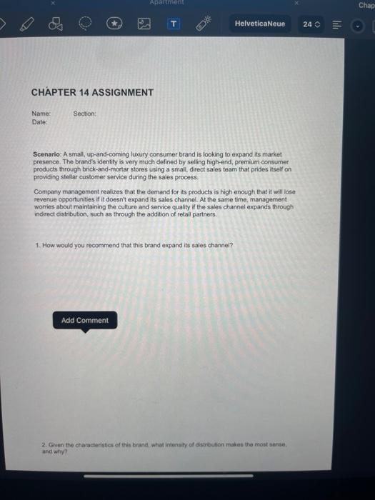 Solved Apartment Chap -90 HelveticaNeue 24 Tali CHAPTER 14 | Chegg.com