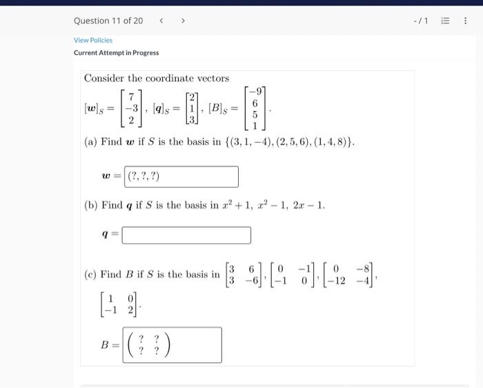 Solved Question 11 of 20 View Policies Current Attempt in | Chegg.com
