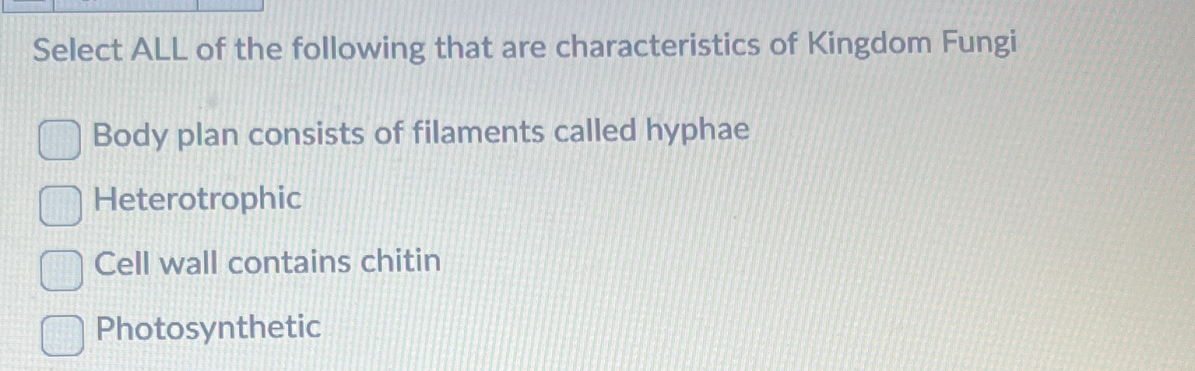 Solved Select ALL of the following that are characteristics | Chegg.com