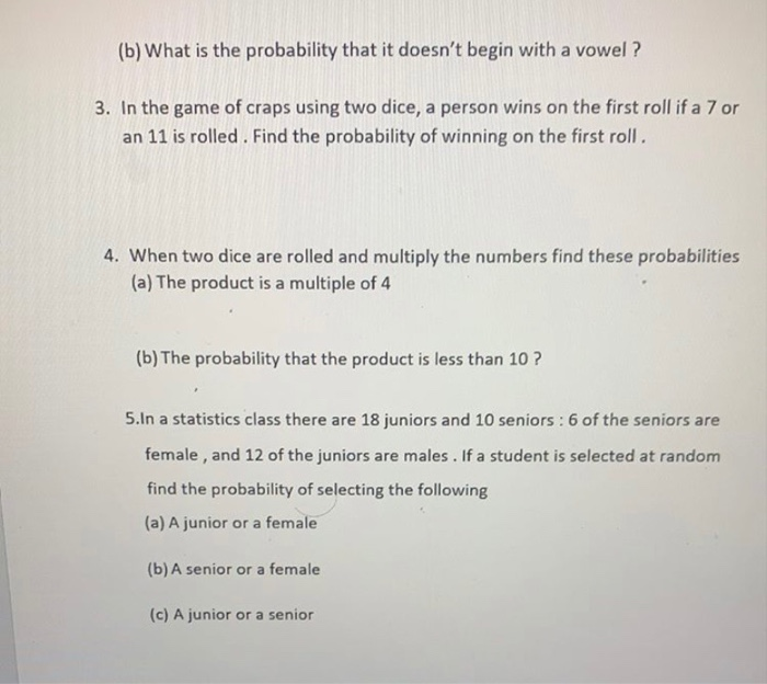 Solved Statistics (homework #2) 1. If two dice are rolled | Chegg.com