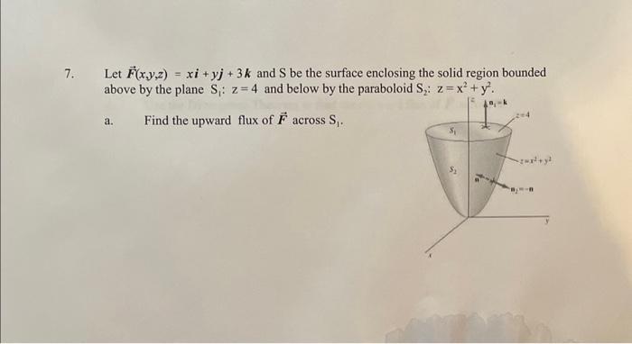 Solved Let F(x,y,z)=xi+yj+3k and S be the surface enclosing | Chegg.com