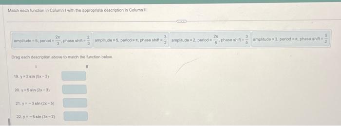 Solved Match each function in Column I with the appropriate | Chegg.com