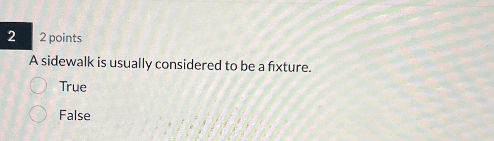 Solved 2 ﻿pointsA sidewalk is usually considered to be a | Chegg.com