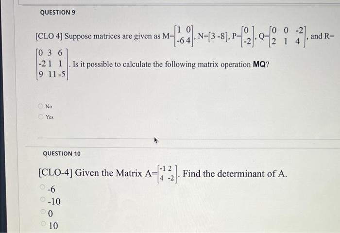 Solved [CLO 4] Let the following matrix be defined as | Chegg.com
