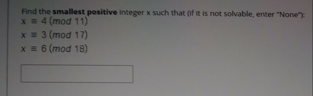 Solved Find 3-1 (mod 2275). (Enter the smallest positive | Chegg.com