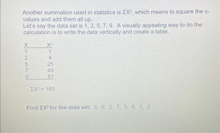 Solved What is Summation Notation? Summation (Σ) just means | Chegg.com