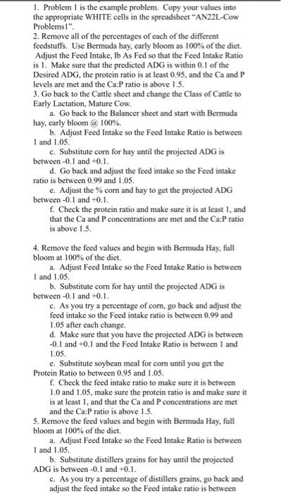 Solved 1. Problem 1 is the example problem. Copy your values | Chegg.com