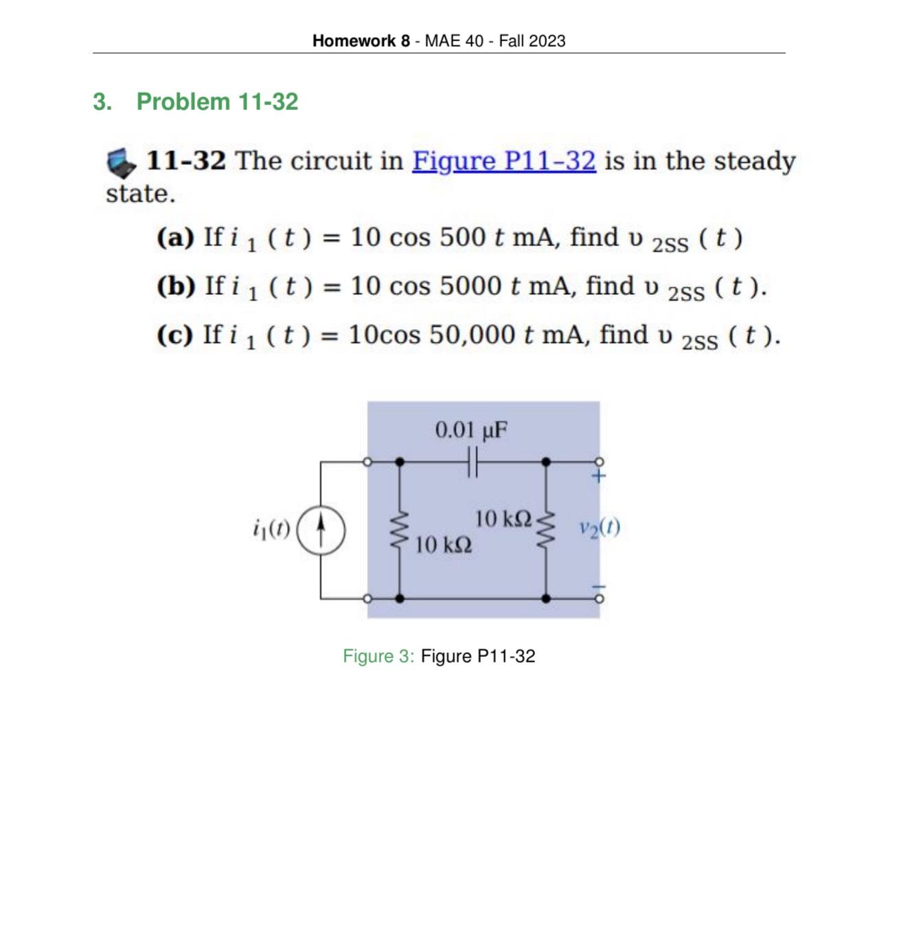 Solved Homework 8 - ﻿MAE 40 - ﻿Fall 20233. ﻿Problem | Chegg.com