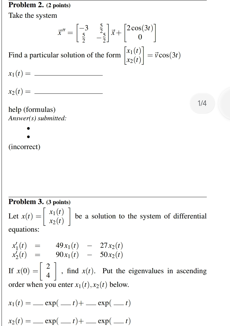 Solved Problem 2. (2 ﻿points)Take the | Chegg.com