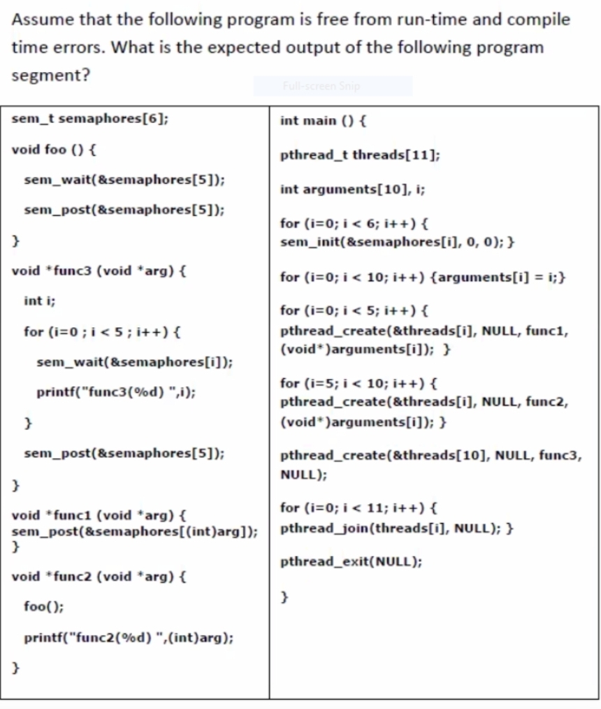Solved Assume that the following program is free from | Chegg.com