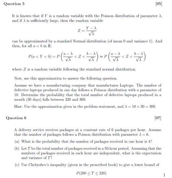 Solved Question 5It is known that if Y ﻿is a random variable | Chegg.com