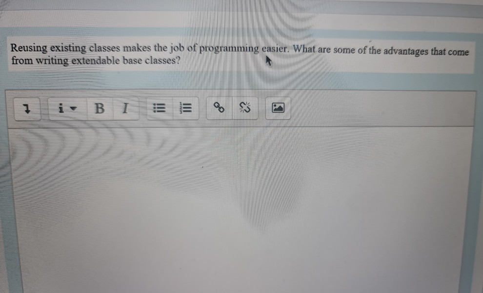 Solved Reusing Existing Classes Makes The Job Of Programming