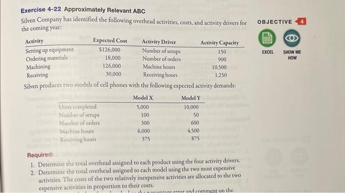 Solved Exercise 4-22 Approximately Relevant ABC Silven | Chegg.com