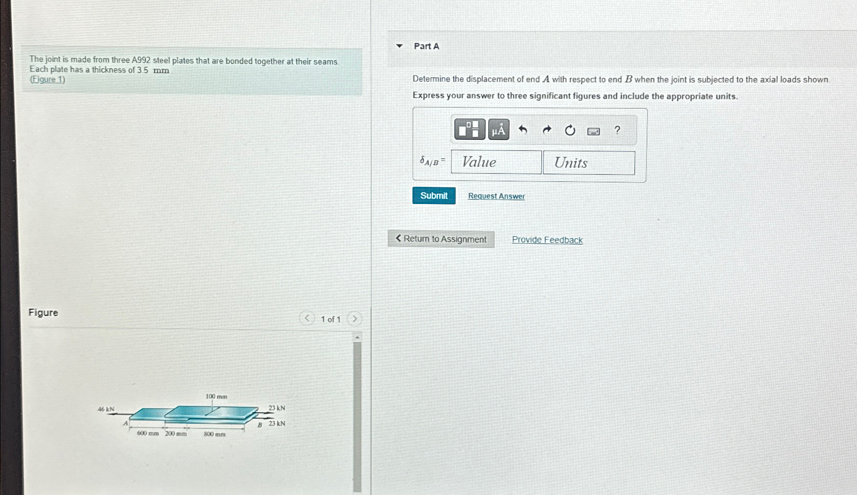 Solved The joint is made from three A992 ﻿steel plates that | Chegg.com