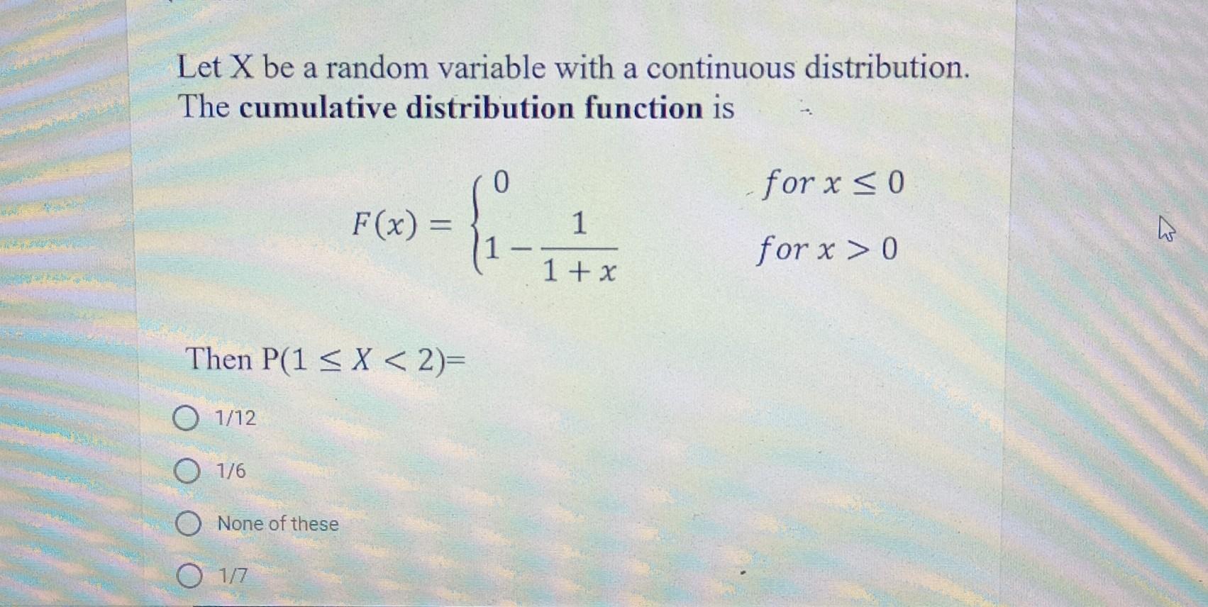 Solved Let X be a random variable with a continuous | Chegg.com