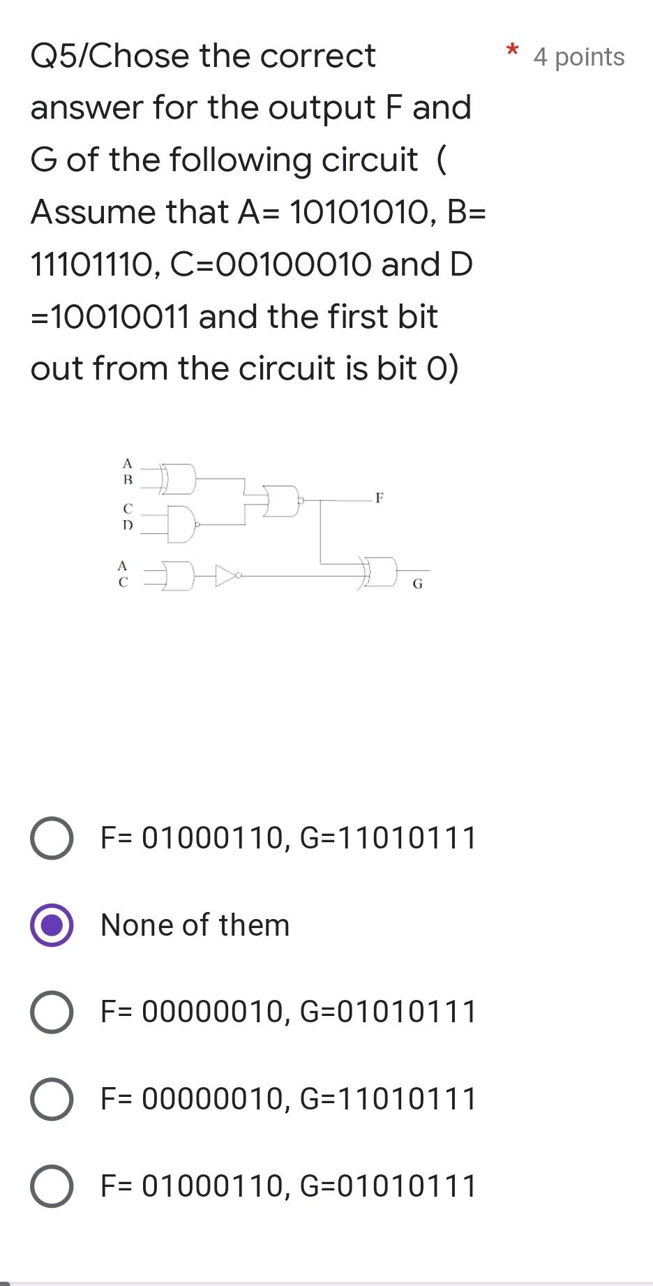 Solved Q5/Chose the correct * 4 points answer for the output | Chegg.com Solved Q5/Chose the correct * 4 points answer for the output | Chegg.com