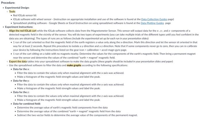 Procedure: - Experimental Design: - Tools: - Red | Chegg.com