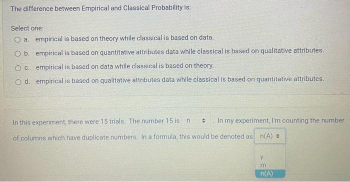 Solved The difference between Empirical and Classical | Chegg.com