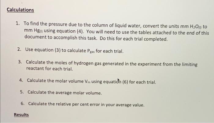 Solved I did an experiment using a eudiometer to determine | Chegg.com