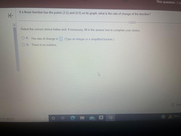 Solved If a linear function has the points (2,5) and (4,0) | Chegg.com